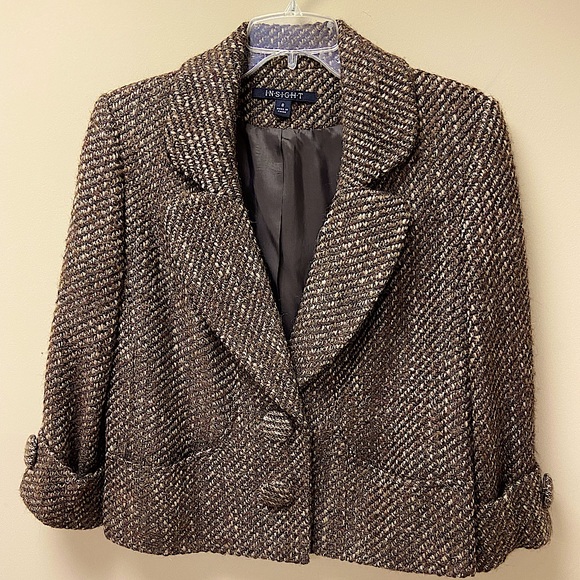 Insight | Jackets & Coats | Brown Tweed Jacketblazer | Poshmark